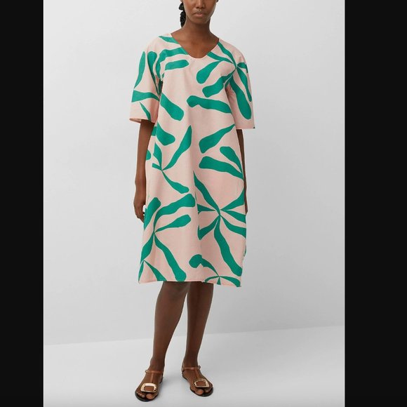Marimekko | Dresses | Marimekko Agnete Floretti Peach And Green Midi ...